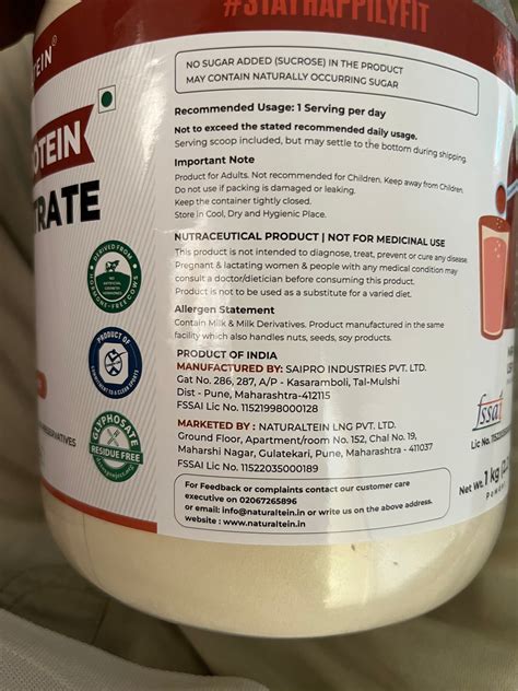 Naturaltein Whey Protein Concentrate 1 Kg 22 Lb Chocolate