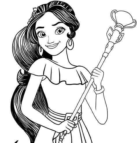 Drawing Elena Of Avalor The Face Coloring Page