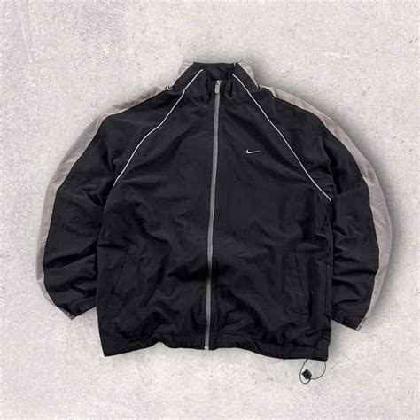 Vintage 00s Nike Technical Windbreaker Jacket Black Depop