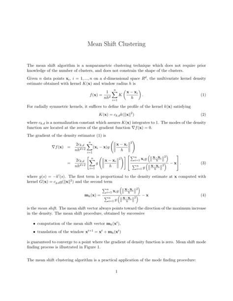 Mean Shift Clustering