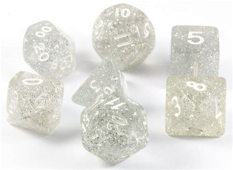 Glitter Dice Clear Rpg Role Playing Game Dice Set Dark Elf Dice