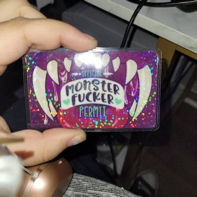 Monster Lover Fker Permit Laminated Holographic Etsy