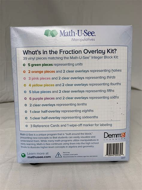 Math U See Manipulatives Fraction Overlay Kit Scaihs South Carolina