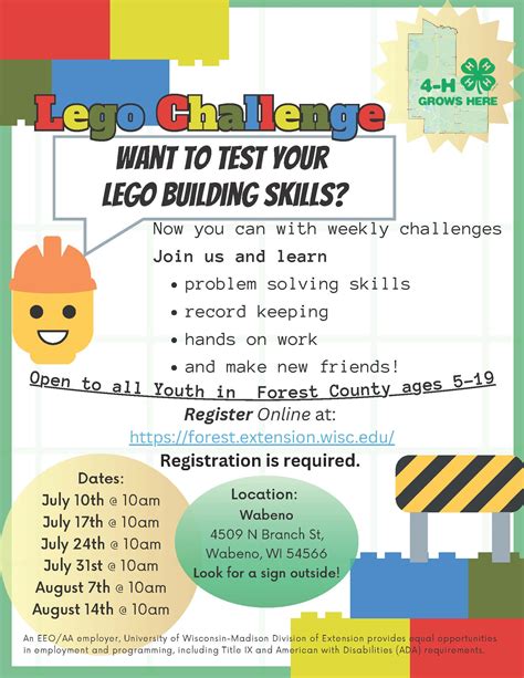 Lego Challenge 4 H Project Extension Forest County
