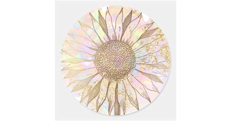 Sunflower Design Classic Round Sticker Zazzle