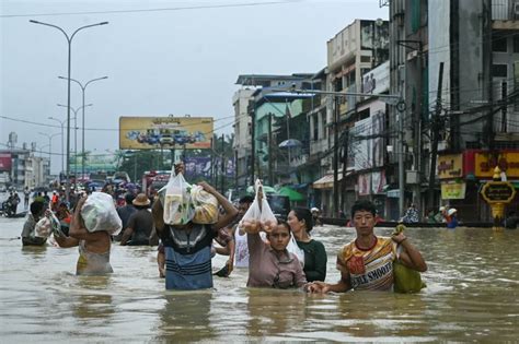 緬甸勃固豪雨釀洪災 1萬4000人流離失所 國際 中央社 Cna