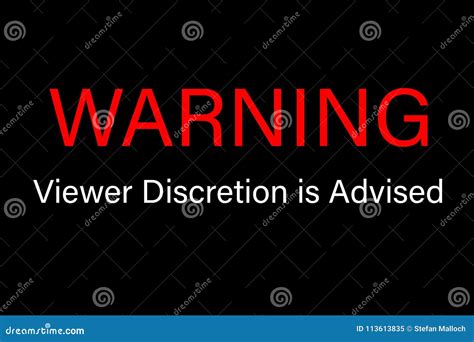 Warning Viewer Discretion Is Advised Sign Stock Illustration