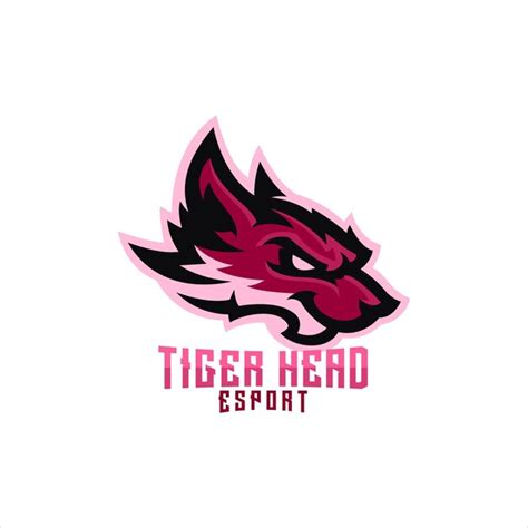 호랑이 머리 로고 디자인 마스코트 Esport 그림 무료 벡터