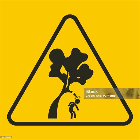 Isolated Illustration Of Triangle Sign Man Walking With Accident