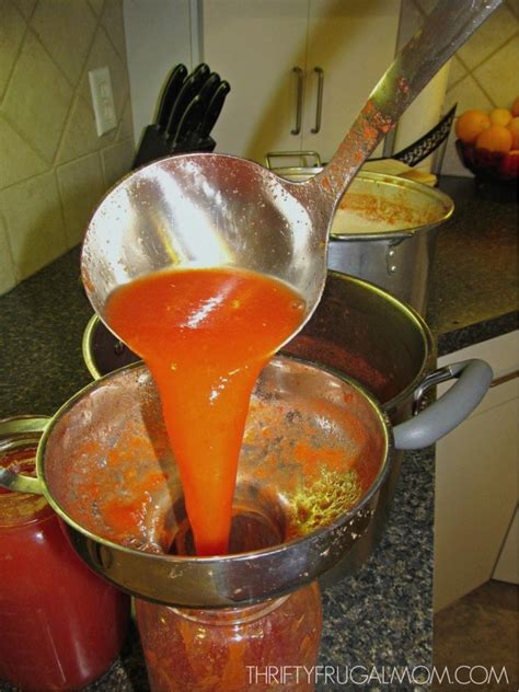 Making And Canning Homemade Tomato Juice Thrifty Frugal Mom