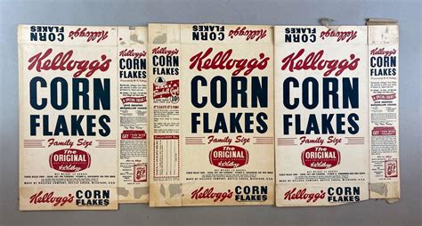 Group Of 3 Vintage Kellogs Cornflakes Sports Cereal Boxes Auction
