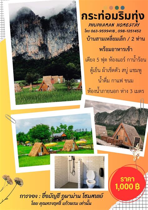 รายละเอียดห้องพักแต่ละแบบจ้า ภูผาม่าน โฮมสเตย์
