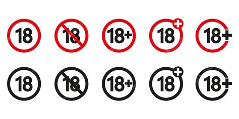 Предупреждение несовершеннолетних 18 лет черные красные значки белые