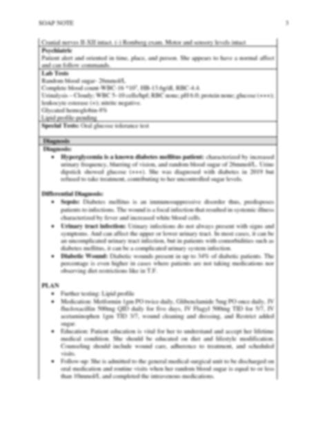 Solution Diabetes Soap Note Studypool