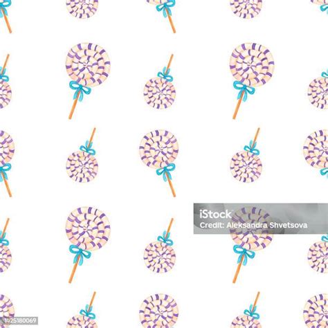 손으로 그린 수채화 사탕 원활한 패턴 어린이 섬유 스크랩북 디자인 타이포그래피 포스터 라벨 배너 엽서 0명에 대한 스톡 벡터 아트 및 기타 이미지 Istock