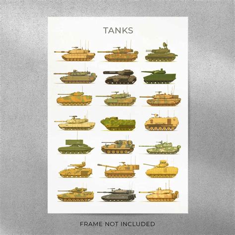 Military Vehicle Poster Combat Tanks Army Truck Art Print Unframed