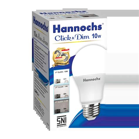 Hannochs Click And Dim 10Watt Dengan 3 Terang Cahaya