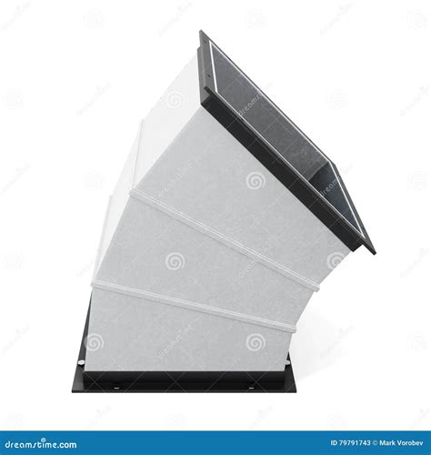 45 Degree Rectangular Bend Duct Isolated 3d Rendering Stock