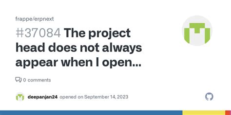 The Project Head Does Not Always Appear When I Open Tasks From Project