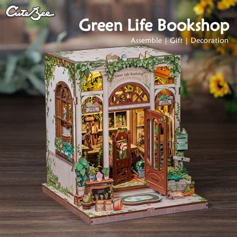 CUTEBEE CWGC Casa De Boneca DIY Em Miniatura Rua Loja Série D Quebra Cabeça De Madeira Mini