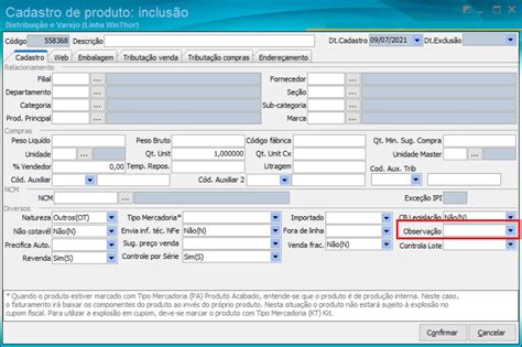WINT Como Cadastrar Produtos Na 2009 Central De Atendimento TOTVS