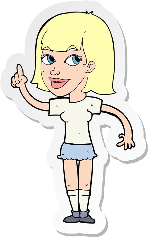 Pegatina De Una Chica Bonita De Dibujos Animados Con Idea Vector En Vecteezy