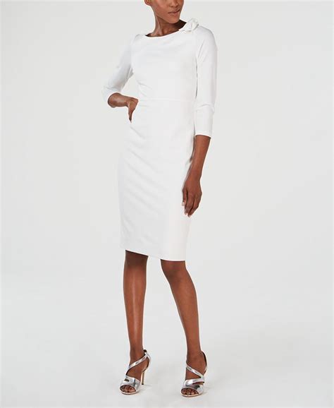 Calvin Klein Petite Bow Trim Sheath Dress Macys
