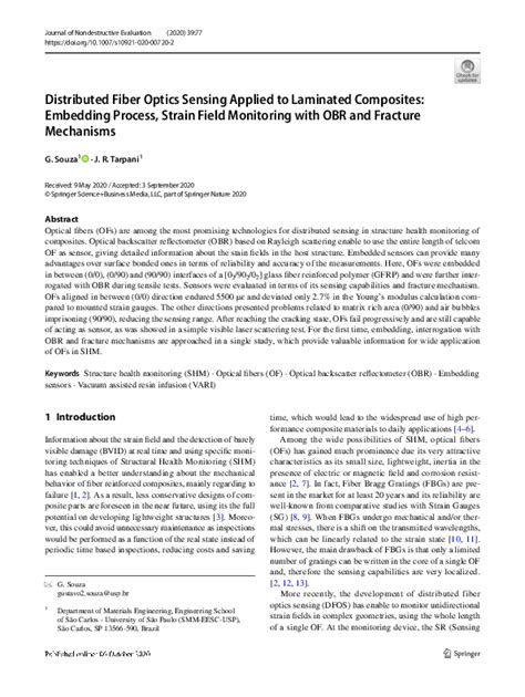 Pdf Distributed Fiber Optics Sensing Applied To Laminated Composites