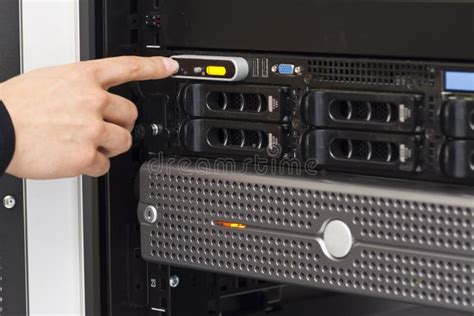 Power Button On A Server Stock Image Image Of Macro 29582527