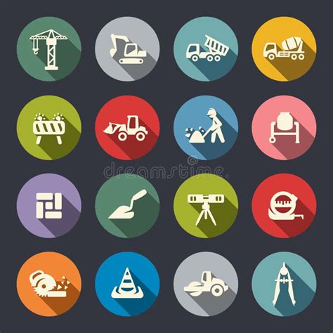 De Reeks Van Het Pictogram Van De Bouw Vector Illustratie