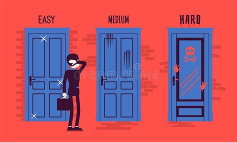 Easy Medium Hard And Extrim Stock Illustration Illustration Of Black Handwork 47901651