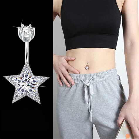 925 Pure Sterling Silver Star Belly Button Piercing Dangle 48 Off