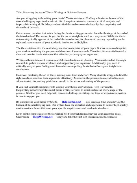 Does The Thesis Go At The End Of The Intro Pdf Thesis Essays