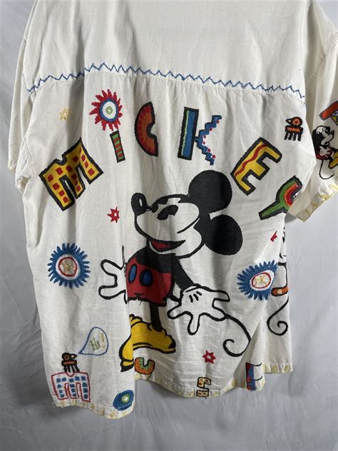 Vintage Mickey Mouse Button Down Shirt Rare Gem