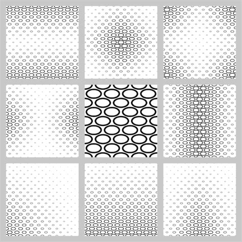 Free Vector Monochrome Ellipse Pattern Background Design Set