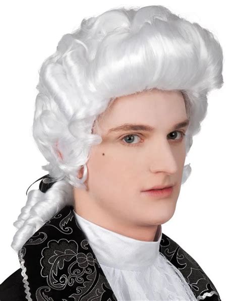 Fancy White Long Curly Cosplay Wigs Baroque Man Wigs High Quality