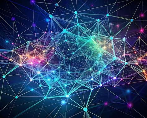Interconnected Lines And Nodes In Virtual Space Premium Ai Generated Image
