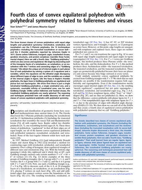 Pdf Fourth Class Of Convex Equilateral Polyhedron With Polyhedral Symmetry Related To