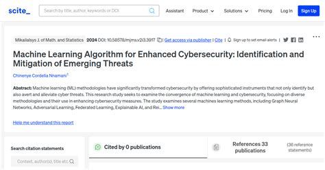 Machine Learning Algorithm For Enhanced Cybersecurity Identification