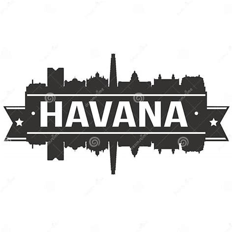 Силуэта города горизонта дизайна искусства вектора значка Гаваны Кубы