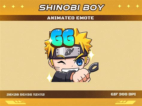 Gg Fox Ninja Hokage Animated Emote Ninja Gg Animated Shinobi Twitch Discord Youtube Emote Etsy
