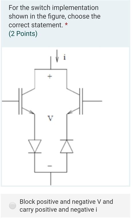 Solved For The Switch Implementation Shown In The Figure Chegg
