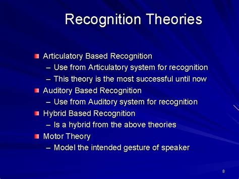 Speech Recognition Principles Speech Recognition Concepts Speech Recognition