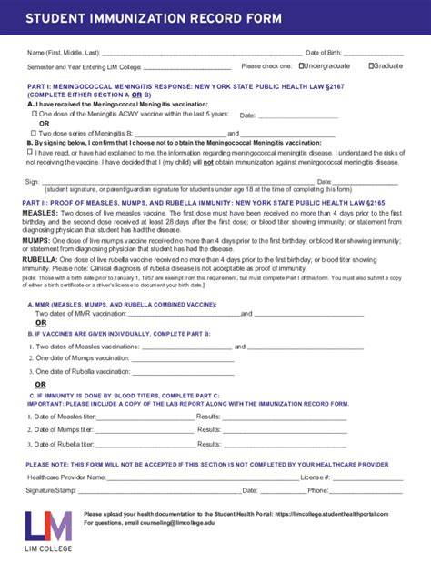 Fill Fillable STUDENT IMMUNIZATION RECORD FORM CUNY Fill Out And Sign