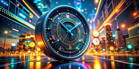 Dynamic Futuristic Digital Clock A Sleek Modern Design Symbolizing The