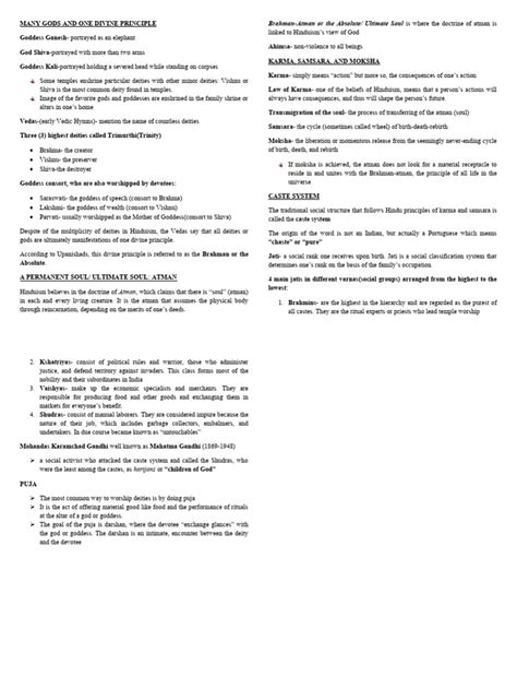 Religion Handouts Pdf Devi Hindu Deities