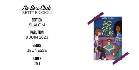 Mon Avis Sur No Sex Club De Betty Piccioli Madame Point Virgule