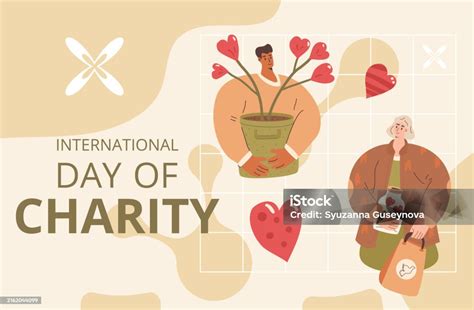 국제 자선의 날 템플릿입니다 Y2k 휴일 인사말 카드입니다 Ngo 배경 벡터 평면 일러스트 벽 Illustration 개념에