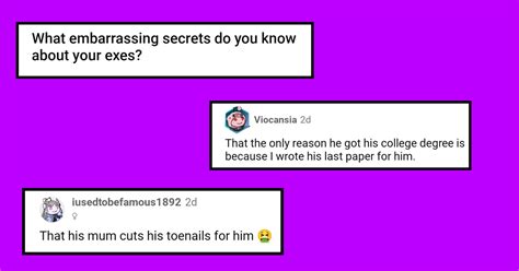 Women Confess The Most Embarrassing Secrets They Know About Their Exes