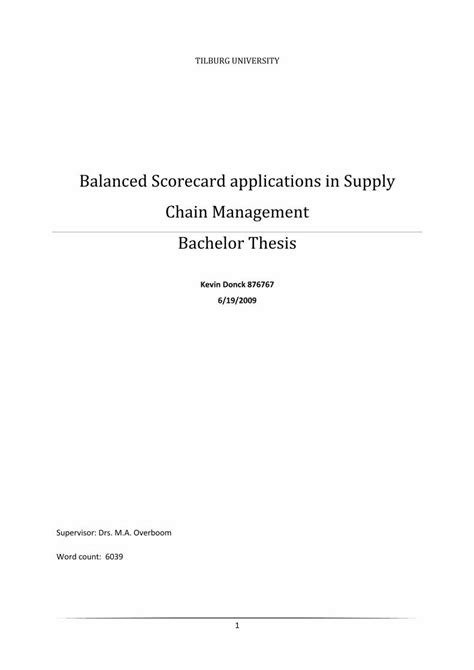 Pdf Balanced Scorecard Applications In Supply Chain Management Dokumen Tips